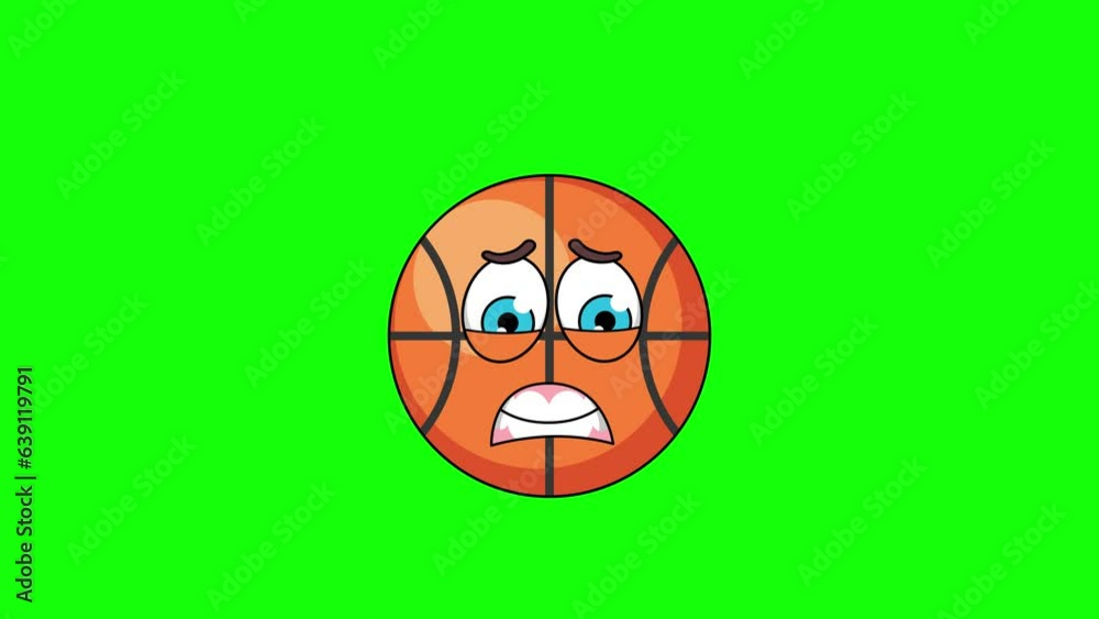 basketball cartoon with face screaming in fear, emoji emoticon ...