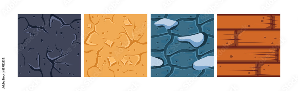 Game Ground Pattern and Land Top View Texture Vector Set Stock Vector ...