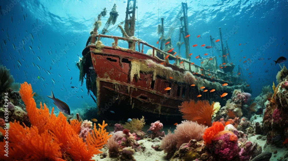 Sunken ship graveyard transformed into vibrant coral habitat ...