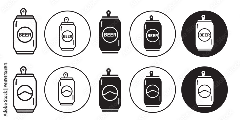 Tin can icon. Symbol of beer or soft drink aluminum container to store ...