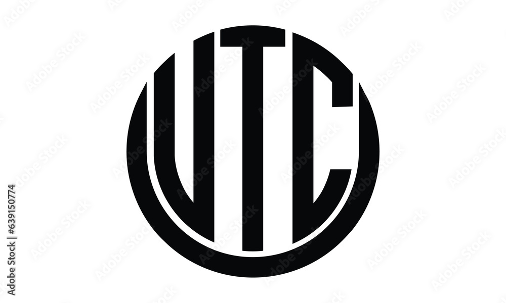 UTC shield in circle logo design vector template. lettermrk, wordmark ...