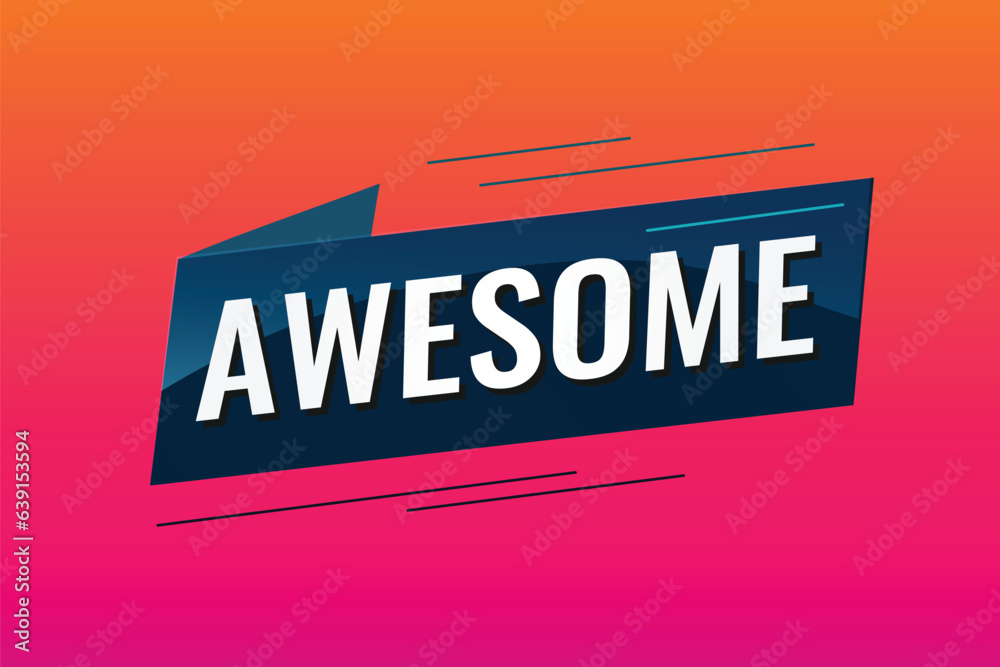 awesome word concept vector illustration with lines 3d style for social ...