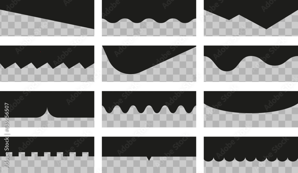 Dividers shapes vector set. Abstract design elements collection for top ...