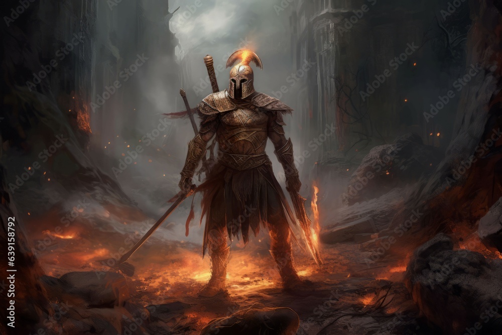 Ares greek god war. Generate Ai Stock Illustration | Adobe Stock
