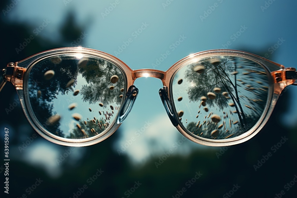 Clear vision glasses nature. Generate Ai Stock Photo | Adobe Stock