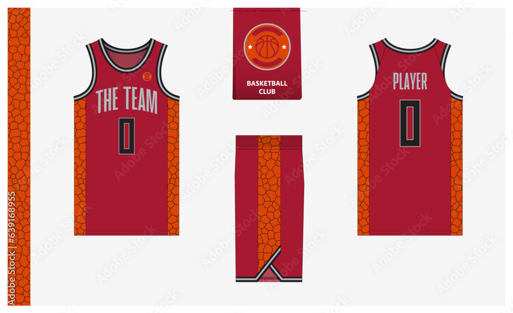Basketball uniform mockup template design for sport club. Basketball ...