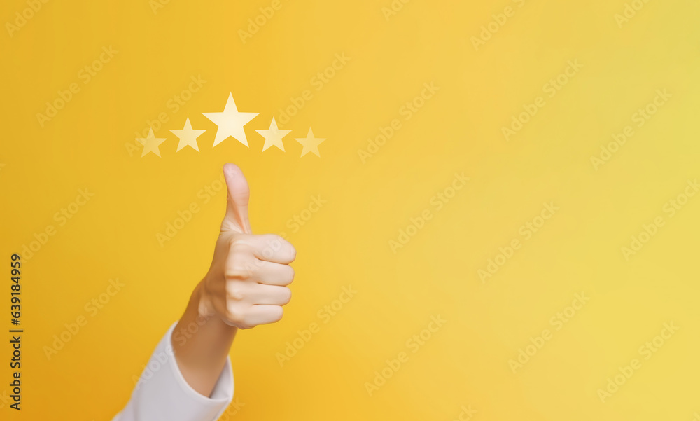 Woman show thumbs up positive feedback, Satisfied lady showing OK ...