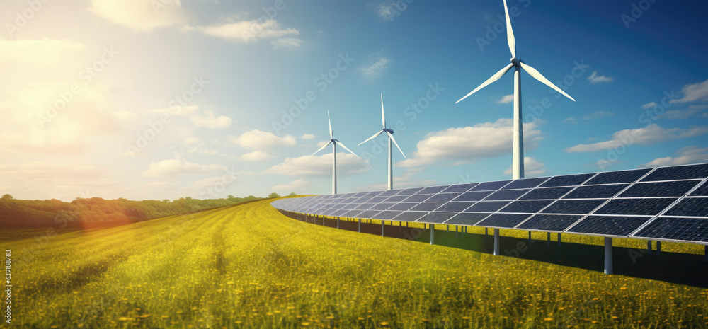 Renewables, Photovoltaic, Sky, Nature, Green Power, Wind Turbines ...