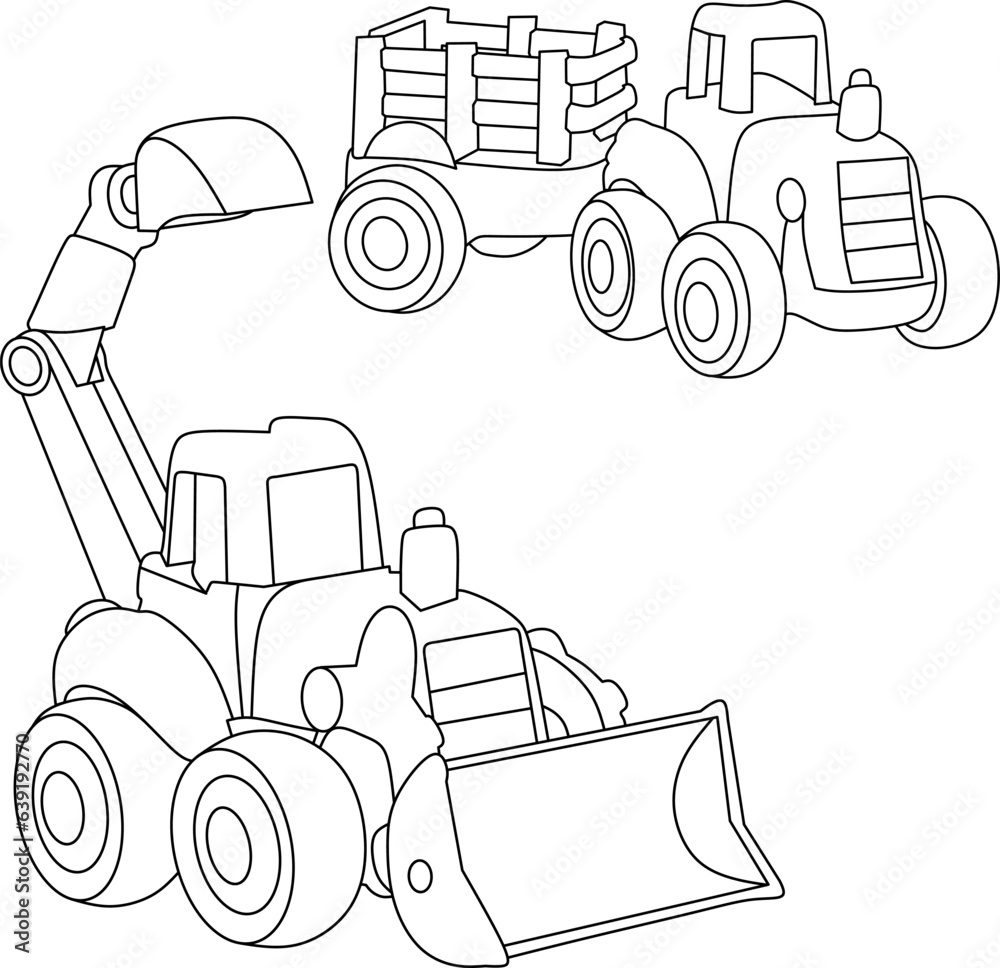 Car cartoon line art for coloring book page Stock Vector | Adobe Stock