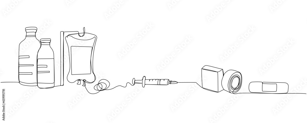 Medical Dropper, catheter set. Drop counter, Saline Bottle, syringe ...