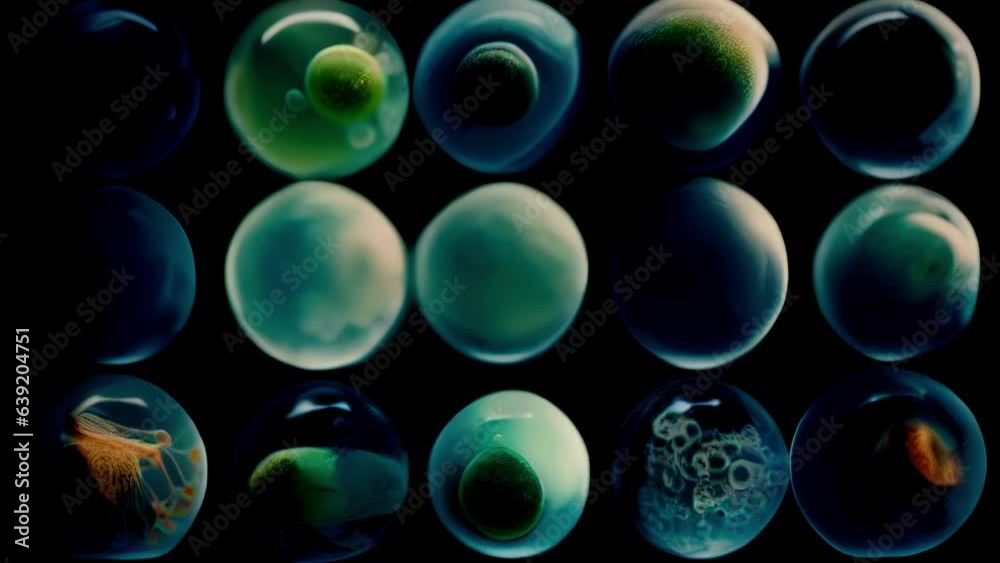 Video Stock macro microscope video a variety of microscopic embryos in ...