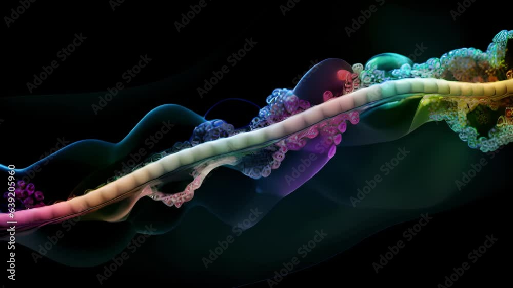 An microscope video of a small piece of RNA showing the multiple curves ...
