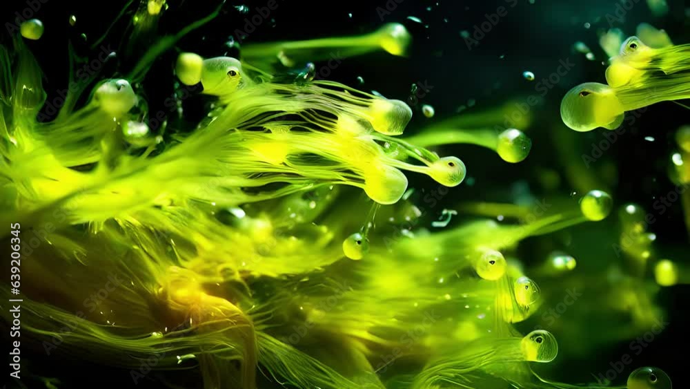 microscope video captures a closeup view of microscopic algae swimming ...
