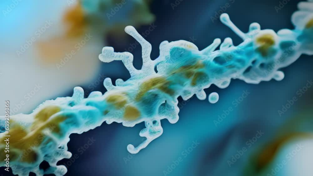 At a closer look under the microscope a microscopic chromosome a ...