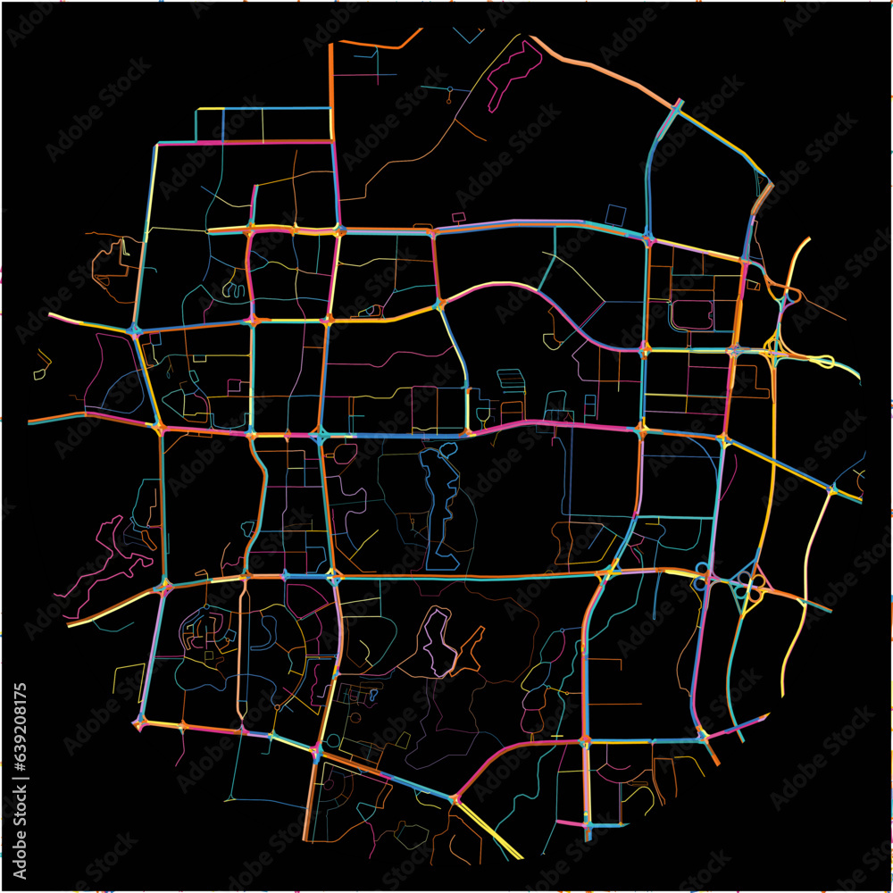 Colorful Map of Guiyang, Guizhou with all major and minor roads. Stock ...