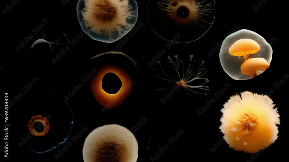 Aspergillus macro microscope videos show a variety of unique shapes and ...