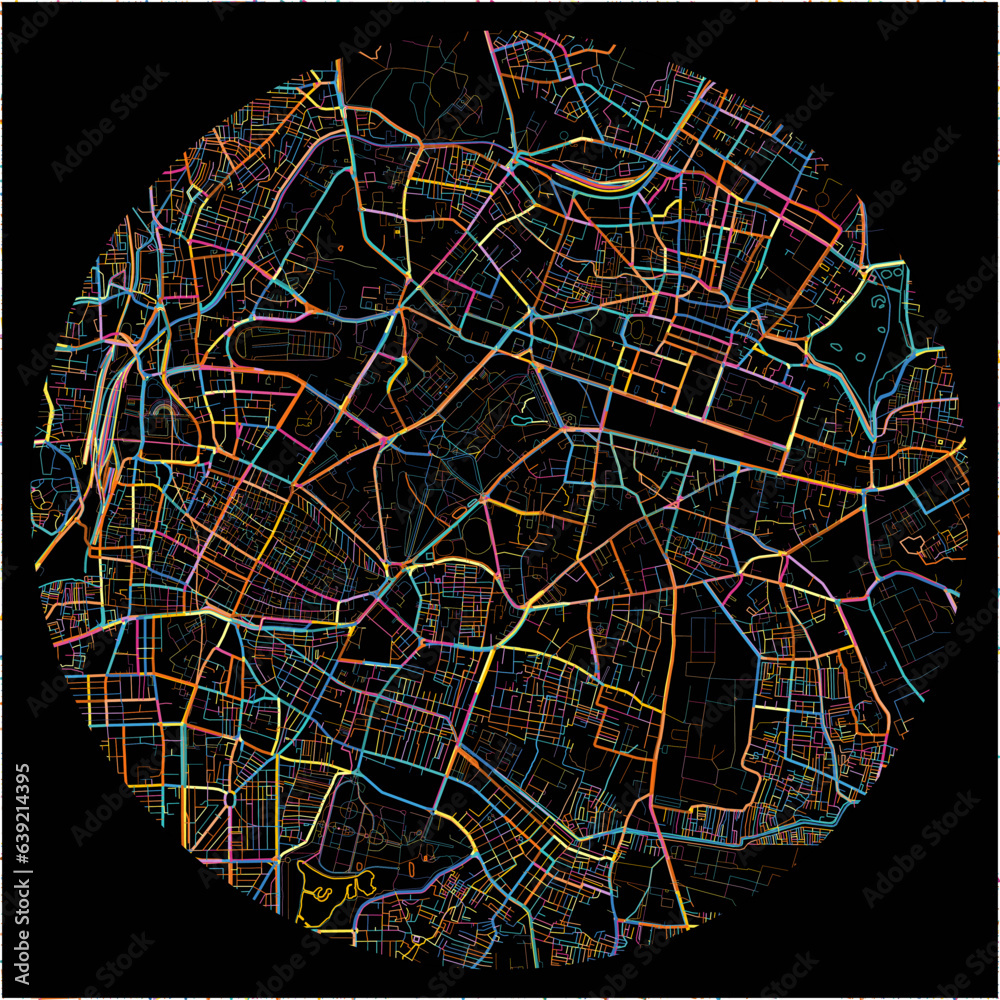 Colorful Map of Bangalore, Karnataka with all major and minor roads ...
