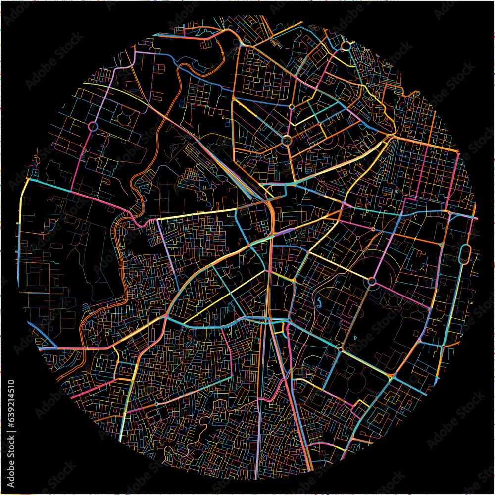 Colorful Map of Jaipur, Rajasthan with all major and minor roads. Stock ...