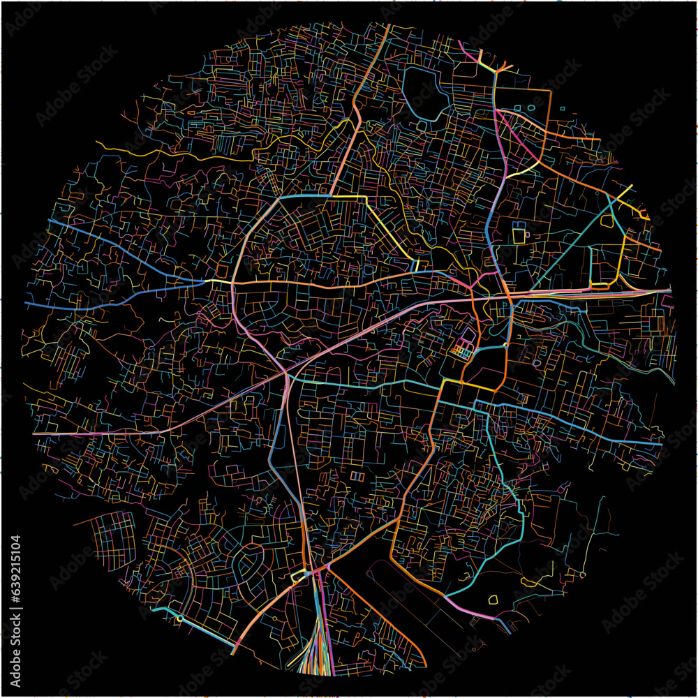 Colorful Map of Ranchi, Jharkhand with all major and minor roads. Stock ...