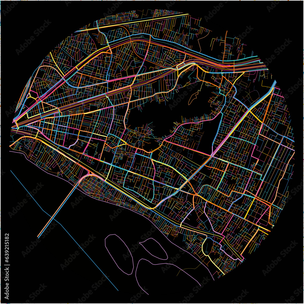 Colorful Map of Vijayawada, Andhra Pradesh with all major and minor ...