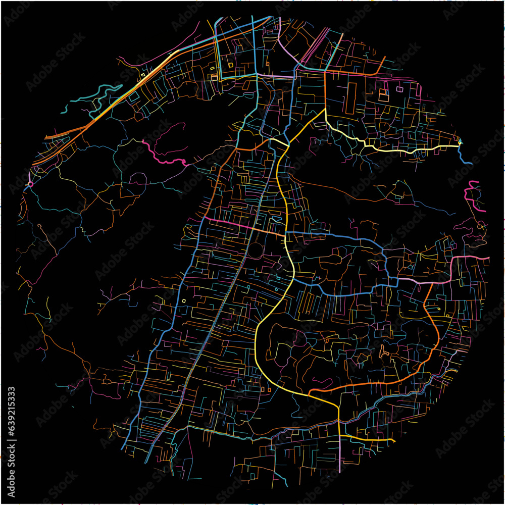 Colorful Map of Guwahati, Assam with all major and minor roads. Stock ...