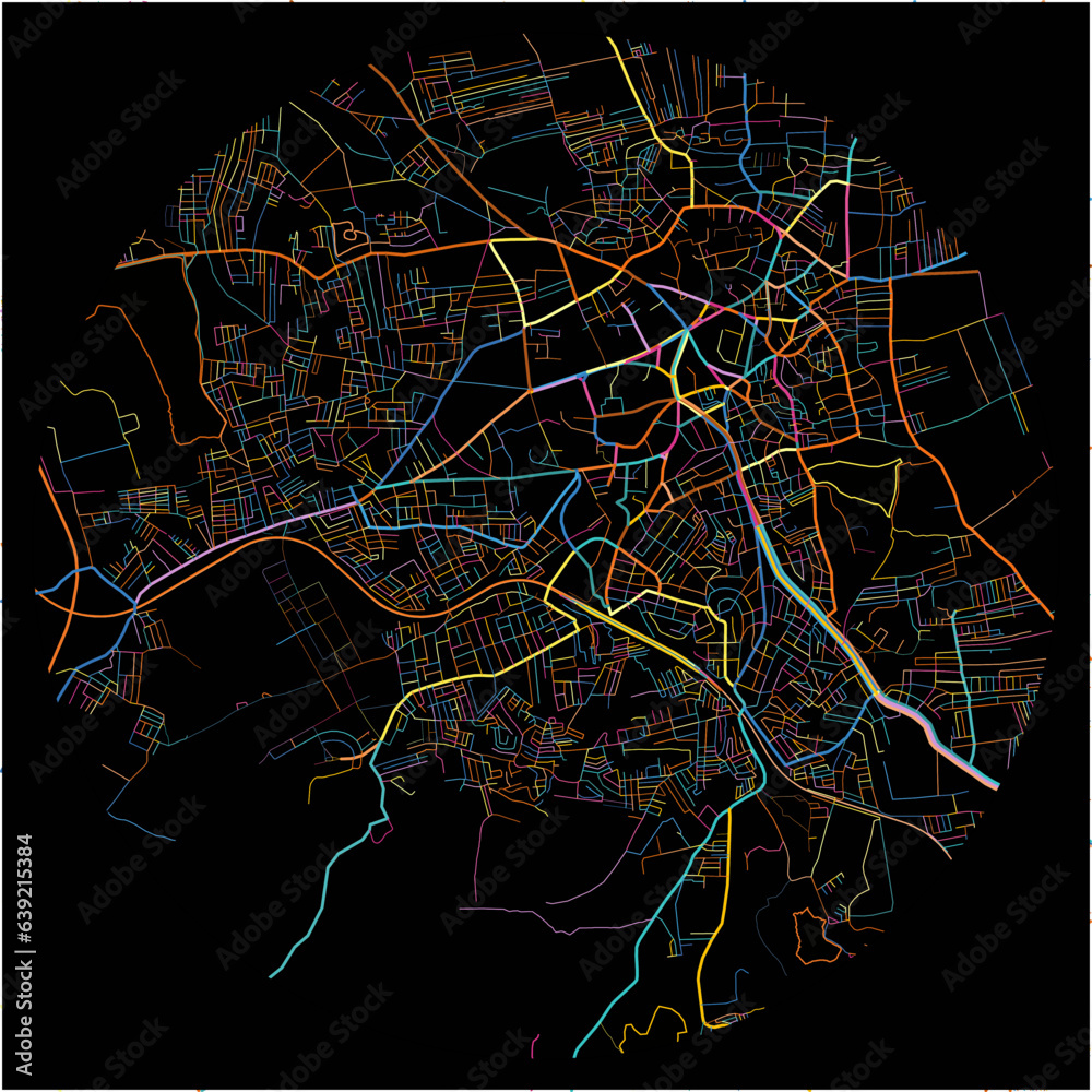 Colorful Map of Hubli-Dharwad, Karnataka with all major and minor roads ...