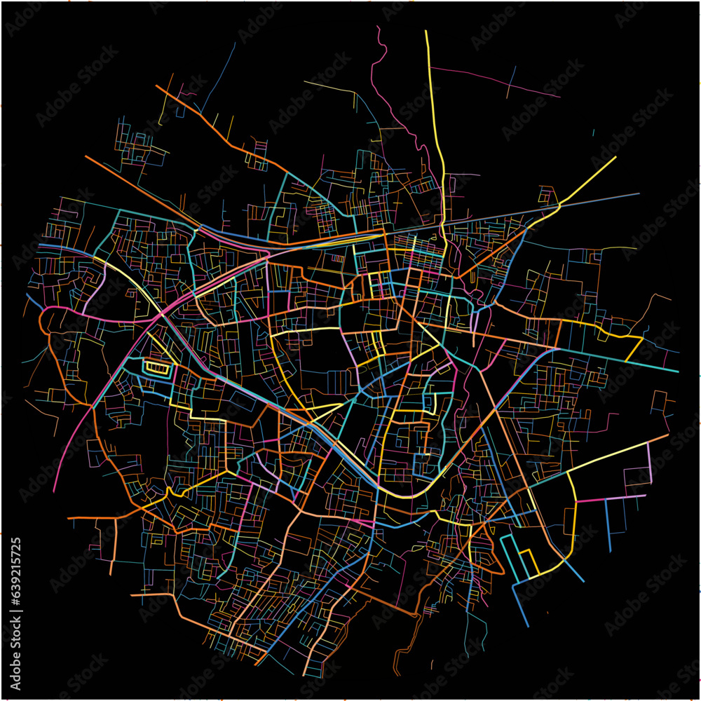 Colorful Map of Jalgaon, Maharashtra with all major and minor roads ...