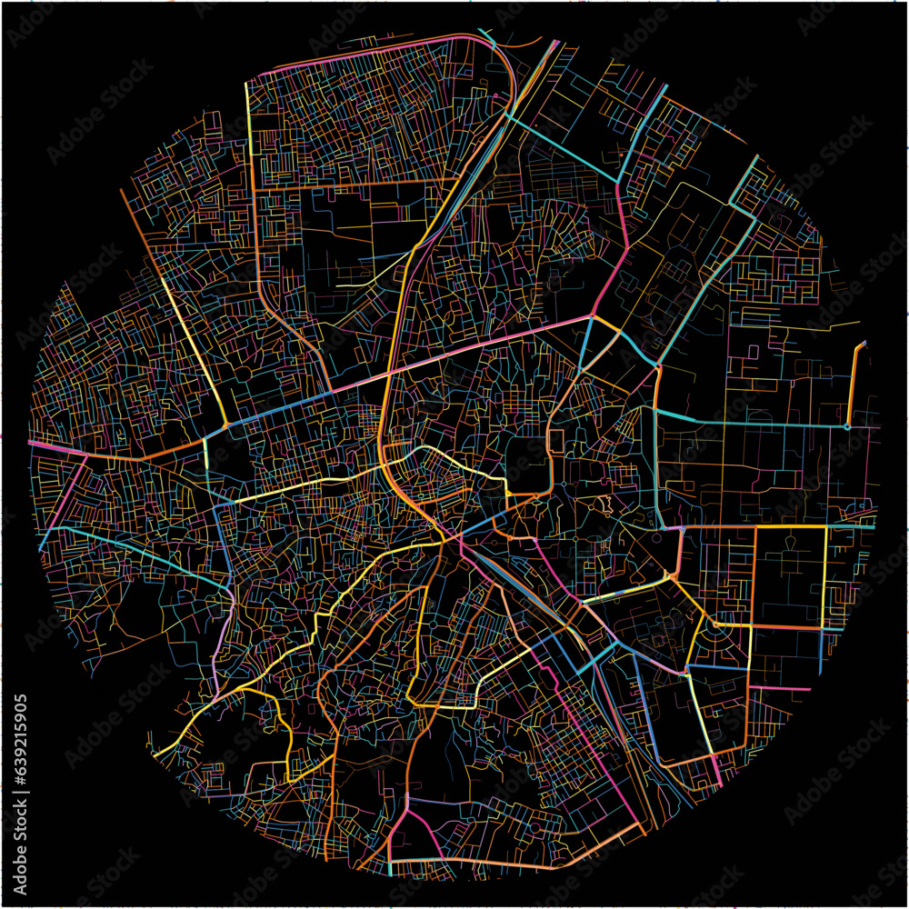 Colorful Map of Bikaner, Rajasthan with all major and minor roads ...
