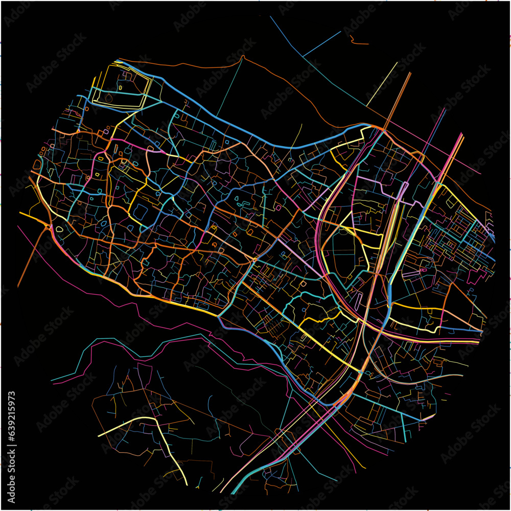 Colorful Map of Cuttack, Odisha with all major and minor roads. Stock ...