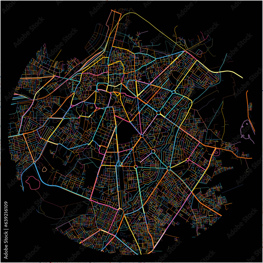 Colorful Map of Bhavnagar, Gujarat with all major and minor roads ...