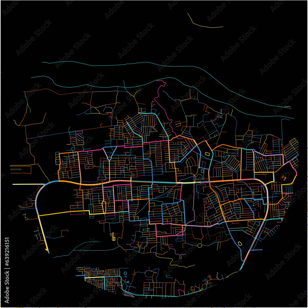 Colorful Map of Rourkela, Odisha with all major and minor roads. Stock ...