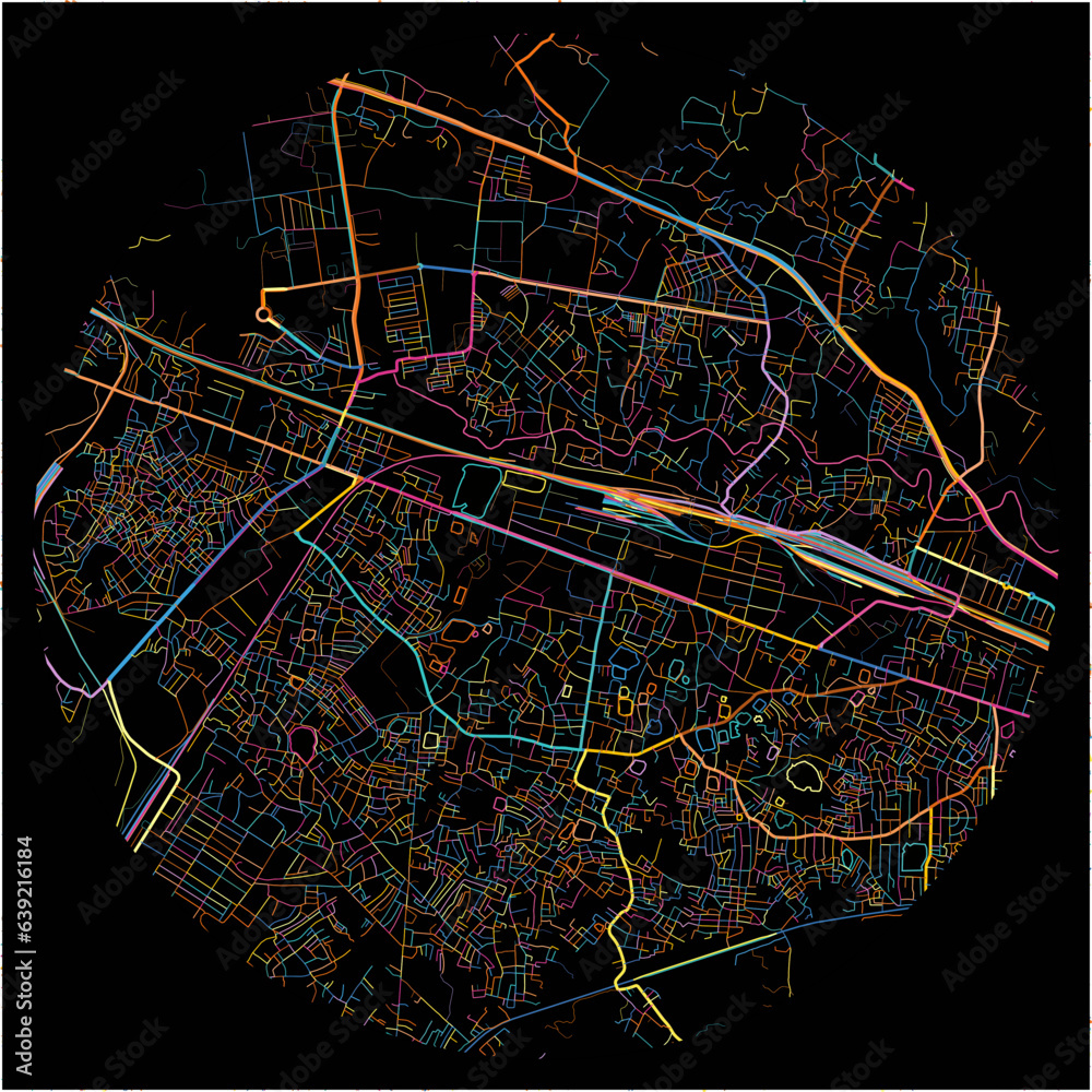 Colorful Map of Asansol, West Bengal with all major and minor roads ...