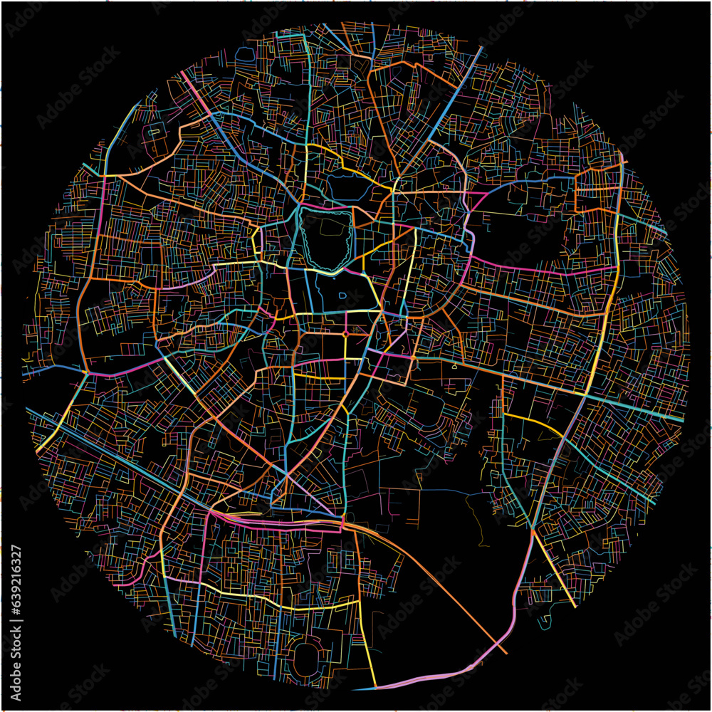 Colorful Map of Gulbarga, Karnataka with all major and minor roads ...