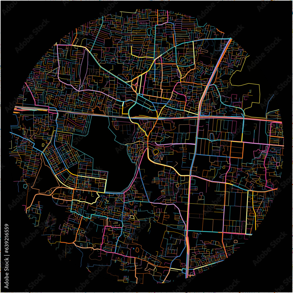 Colorful Map of Ambattur, Tamil Nadu with all major and minor roads ...
