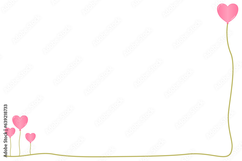 Vector - Cute pink heart border. Valentine. Stock Vector | Adobe Stock