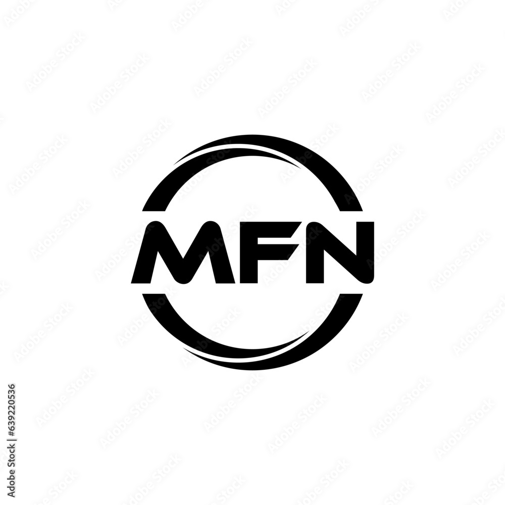 MFN letter logo design with white background in illustrator, cube logo ...