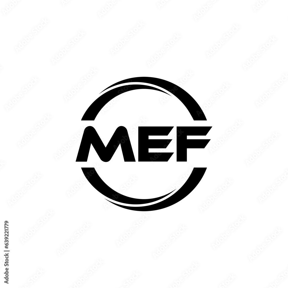 MEF letter logo design with white background in illustrator, cube logo ...