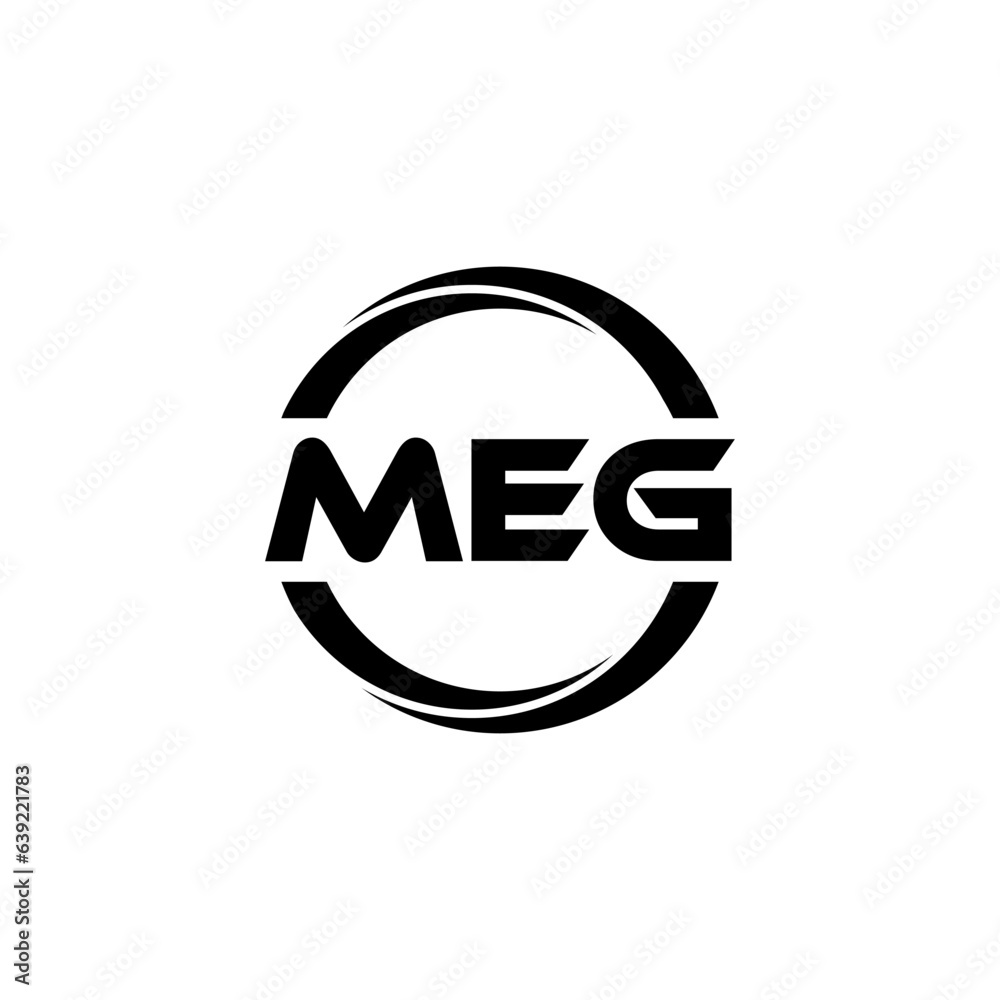 MEG letter logo design with white background in illustrator, cube logo ...