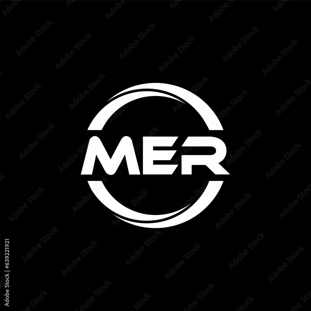 MER letter logo design with black background in illustrator, cube logo ...
