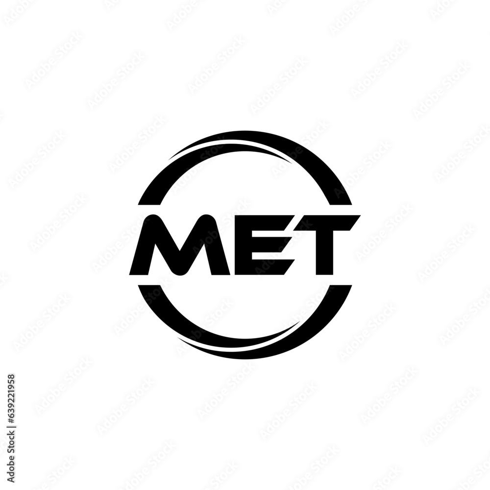 MET letter logo design with white background in illustrator, cube logo ...