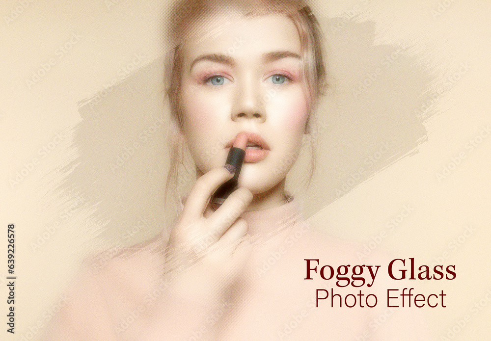 Foggy Glass Photo Effect Stock Template | Adobe Stock