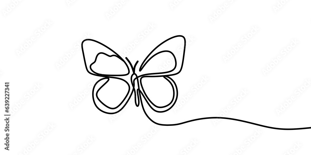 Butterfly vector linear icon. Butterfly one line in one line vector ...