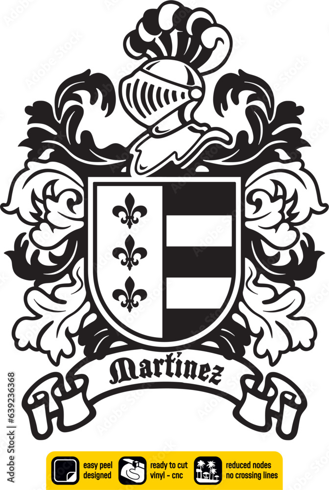 Escudo de Armas Sello Heráldico Apellido Martínez Heráldica Española ...
