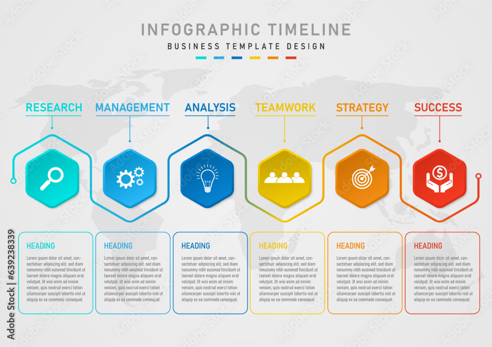 infographic 6 business planning process for success Multi-colored ...