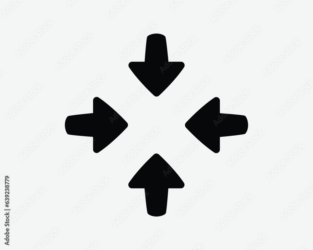 Four Arrows Pointing In Icon 4 Arrow Zoom In Out Target Center Pointer ...