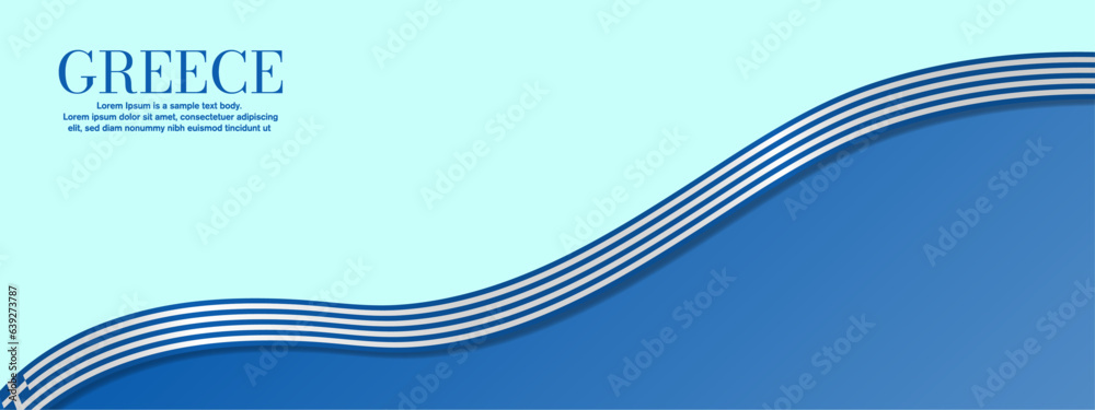3d Greece Flag Banner with gradient background and space for text and ...