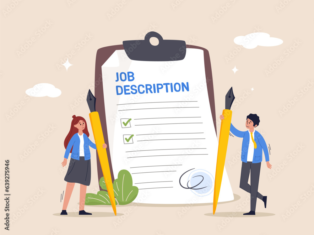 Job description concept. Qualification and requirement for job position ...