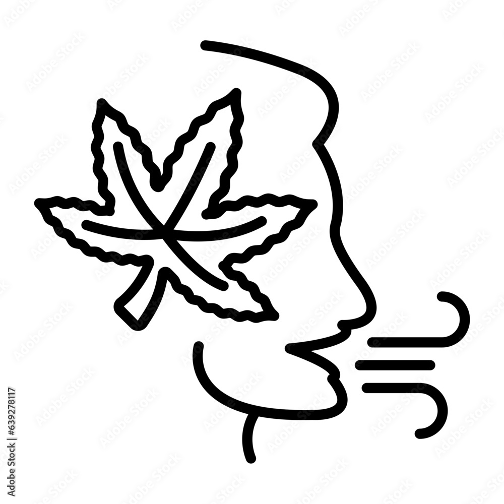 Hophead vector outline design, hallucinogen and stimulant symbol, thca ...