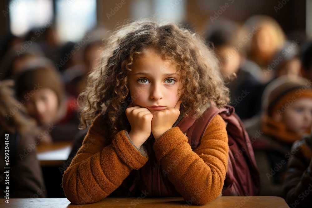 Kinder mit Problemen in der Schule, Schulstress und Lernprobleme Stock ...