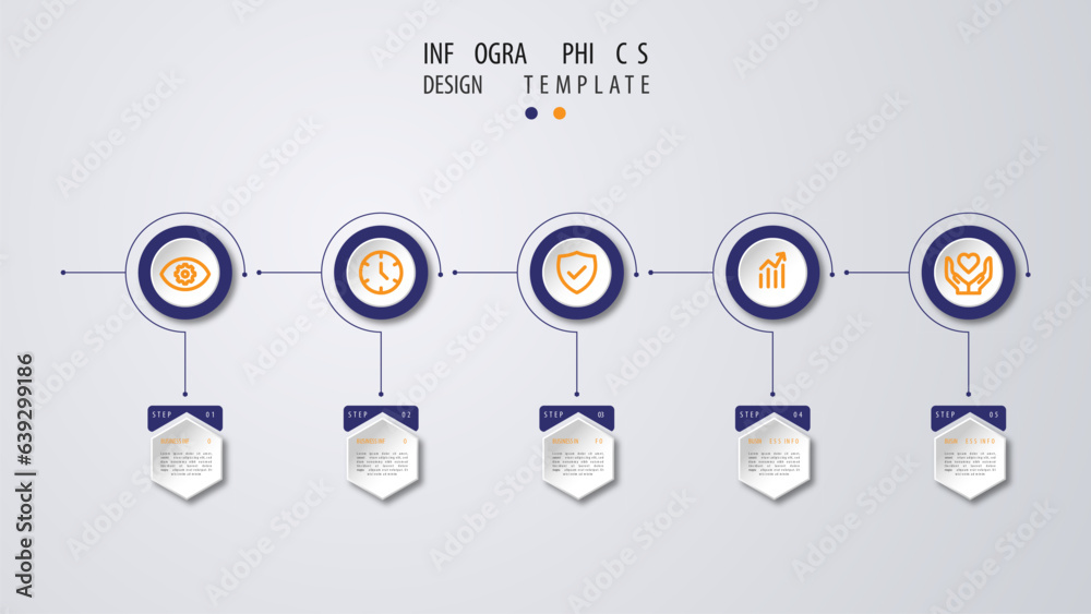 Infographic design template.Mission,Vision,Idea,Process and Values of ...